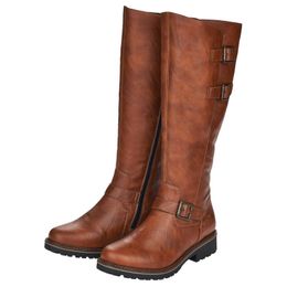 Remonte Damen Winterstiefel , Blockabsatz, Langschaftstiefel, Wechselfu&szlig;bett, XL-Schaft braun 36, XL-Schaft