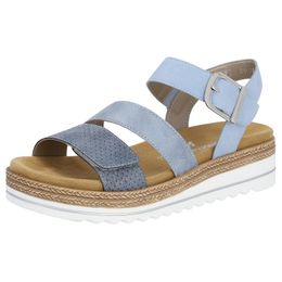 Remonte Damen Keilsandalette Keilabsatz, Sommerschuh, Sandale in veganer Verarbeitung blau 40