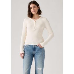 Levi's Levi's Damen Langarmshirt &raquo;DRY GOODS HENLEY&laquo; Mit Waffelstruktur- Muster L (40)