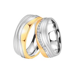 DOOSTI Kinder DOOSTI Trauring &raquo;Schmuck Geschenk Edelstahl Trauring Ehering Partnerring LIEBE&laquo; wahlweise mit oder ohne Zirkonia gold