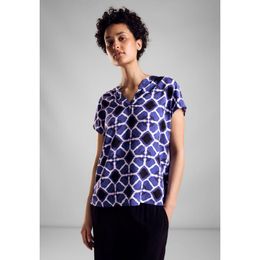 Street One Damen Street One Blusentop mit All-Over Print blau 34
