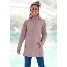 Vivance Damen Steppjacke mit Kapuze mit Strickfleece-&Auml;rmeln rosa 34