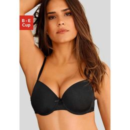 s.Oliver Damen s.Oliver Schalen-BH &raquo;Everyday Fashion&laquo; mit B&uuml;gel und dezentem Spitzenband schwarz 80, Cup D