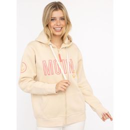 Zwillingsherz Damen Kapuzensweatjacke &raquo;"Maritim"&laquo; mit gesticktem MOIN und Anker Logo und Rei&szlig;verschluss L/XL