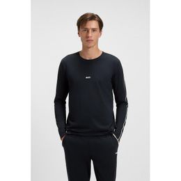 BOSS Herren BOSS Longsleeve &raquo;Unique&laquo; bequemes Langarmshirt mit Kontrastnaht am &Auml;rmel M