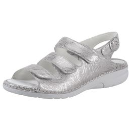 Waldl&auml;ufer Waldl&auml;ufer Damen Riemchensandale &raquo;GUNNA&laquo; , Sommerschuh, Sandalette, Keilabsatz, in Metallic-Optik, G-Weite grau 7 (40,5)