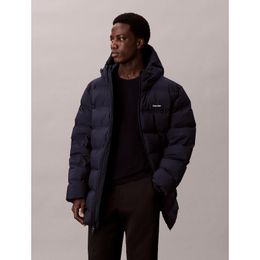 Calvin Klein Herren Steppmantel &raquo;LS BONDED CHNNLD LONG HOODED PUF&laquo; Mit Rundhalsausschnitt, regular fit blau S