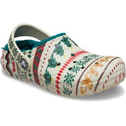 Crocs M&auml;dchen Clog &raquo;Classic Lined Isle Clog K&laquo; Weihnachtsschuh, Hausschuh mit buntem Festive Print 33