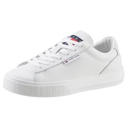 Tommy Jeans Damen Plateausneaker &raquo;TJW CUPSOLE SNEAKER ESS&laquo; mit Logoaufn&auml;her an der Zunge, Freizeitschuh, Halbschuh, Schn&uuml;rschuh beige 36