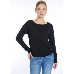 ZABAIONE Damen ZABAIONE Langarmshirt &raquo;Do44natella&laquo; aus Strukturware schwarz S