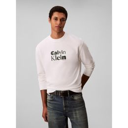 Calvin Klein Herren Sweatshirt &raquo;LS EU 350TERRY CALVIN BOLD GRAPH&laquo;, Rundhalsausschnitt, regular fit wei&szlig; XL