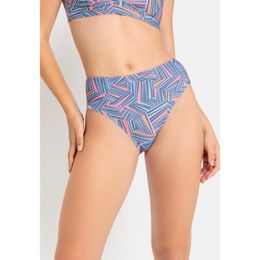 Lscn By Lascana Damen LSCN by LASCANA Highwaist-Bikini-Hose &raquo;Lisa&laquo; mit grafischem Muster blau 36, N-Gr