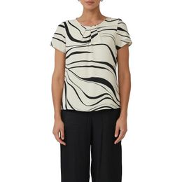 s.Oliver BLACK LABEL Damen s.Oliver BLACK LABEL Kurzarmbluse mit All-Over Print braun 46