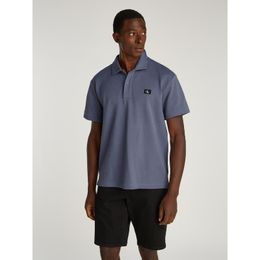 Calvin Klein Jeans Herren Poloshirt &raquo;WOVEN LABEL POLO&laquo; Logodruck grau L