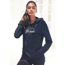 Bench. Loungewear Damen Kapuzensweatshirt, mit gl&auml;nzender Logostickerei, Loungeanzug, Hoodie schwarz 32/34