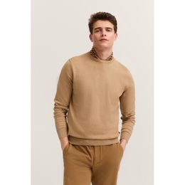 Bugatti Herren Bugatti Rundhalspullover &raquo;Regular Fit&laquo; aus Baumwolle-Kaschmir-Mix beige XL