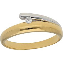 Firetti Damen Fingerring &raquo;Schmuck Geschenk Damenring Ring Solit&auml;r bicolor&laquo; mit Zirkonia (synth.) gelb