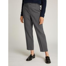 Tommy Hilfiger Damen Webhose &raquo;PUNTO SLIM STRAIGHT PANT&laquo; mit B&uuml;gelfalten, Metalllabel grau 36, N-Gr