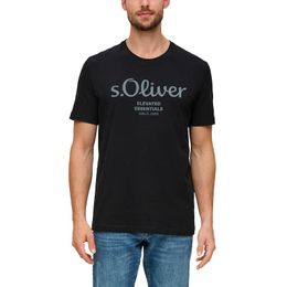 s.Oliver Herren s.Oliver T-Shirt mit Logo-Print schwarz M