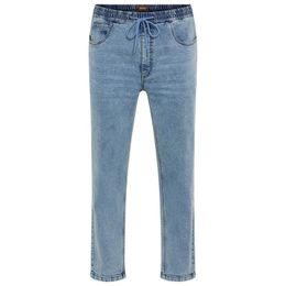 Man's World Plus Herren Schlupfjeans gerade geschnittenes Bein, Regular-Fit, mit Kordelzug L, N-Gr