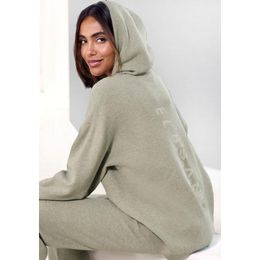 ELBSAND Damen Hoodie, aus hochwertigen Strick gr&uuml;n 32/34