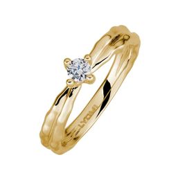 Lyomi Damen LYOMI Fingerring &raquo;585/- Gelbgold 1 synth. Diam. 0,15ct.&laquo;