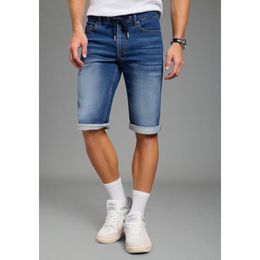 Kangaroos Herren Kangaroos Jogg-Jeansbermudas Regular Fit, gerade geschnittenes Bein 36, L&auml;nge 32