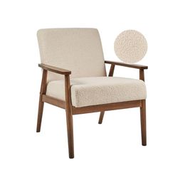 Beliani Sessel ESRUM in Beige/Braun - (W) 62 x (H) 79 x (L) 80 cm | Gr.: onesize