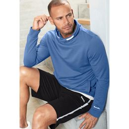Bench. Loungewear Herren Sweatshirt, mit gro&szlig;em Stehkragen aus einer Baumwollmischung blau S (44/46)