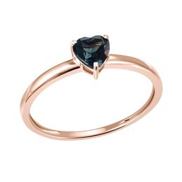 Firetti Damen Fingerring &raquo;Schmuck Geschenk Gold 375 Damenring Ring Beisteckring Herz&laquo; mit Topas (behandelt), London Blue Topas oder Granat