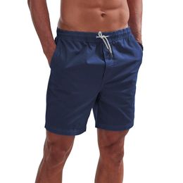 John Devin Herren Shorts &raquo;Bermuda&laquo; kurze Hose aus elastischer, gewebter Baumwollqualit&auml;t blau M, N-Gr