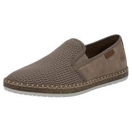 Rieker Herren Espadrille Slipper, Strandschuh, Sommerschuh mit Stretcheins&auml;tzen grau 43