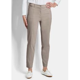 GOLDNER Kurzgr&ouml;&szlig;e: Bengalinhose mit L&auml;ngsn&auml;hten in beige | Gr.: 20