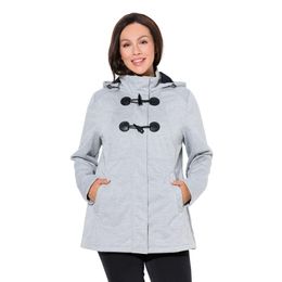 Ulla Popken Softshelljacke in hellgrau m&eacute;lange | Gr.: 62/64