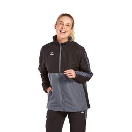Erima Unisex Erwachsene Six Wings Jacke mit abnehmbaren &Auml;rmeln in slate grey/schwarz | Gr.: M