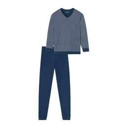Schiesser Pyjama Comfort Essentials in Blau | Gr.: 26