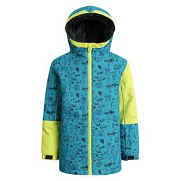WeeDo Winterjacke COSMO UNIVERSE in petrol_schwarz_print | Gr.: 140