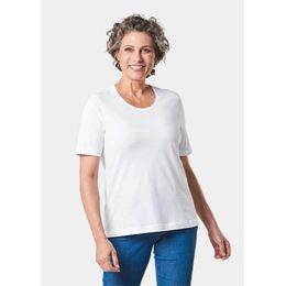 GOLDNER Basic Baumwollshirt mit kurzem Arm in wei&szlig; | Gr.: 44