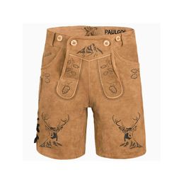 PAULGOS Lederhose Kurz Echtleder HK4 in Hellbraun | Gr.: 46