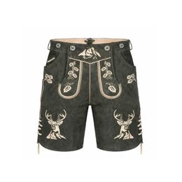 PAULGOS Lederhose Kurz Echtleder HK4 in Grau | Gr.: 56