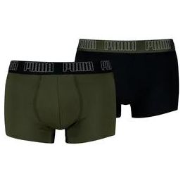 Boxershorts Puma "Boxershort 2er Pack", Herren, Gr. M, schwarz (schwarz, gr&uuml;n), Obermaterial: 95% Baumwolle CO. 5% Elasthan EL., Unterhosen