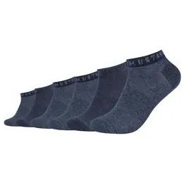 Socken Mustang "casual", Herren, Gr. 47-49, blau (jeans, mix meliert), Baumwollmischung, meliert, normal, Socken Socken, mit softem Materialmix
