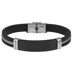 Adelia&acute;s Armband ADELIA&acute;S "Damen Armband &ndash; Silikonarmband aus Edelstahl 21 cm", schwarz, Armb&auml;nder, Damen, 21cm, Edelstahl, Armband, Zum Verschenken &ndash; ideal zum Muttertag