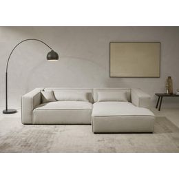 LeGer Home by Lena Gercke "PIARA XXL, Big-Sofa, Cord, Leinenoptik o. Strukturstoff, L-Form" wahlweise Ottomane rechts/links, Kedernaht, extra tiefe Sitzfl&auml;che