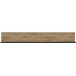 Wandboard Home Affaire "Novena", catania eiche, schwarz, B:160cm H:22,6cm T:20cm, Holzwerkstoff, Regale, Wandboard, Breite 160cm