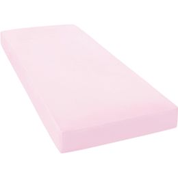 Spannbettlaken Janine "Spannbetttuch Jersey 5007 23 70x140", zartrosa, B:70cm L:140cm, Mako-Jersey, Obermaterial: 100% Baumwolle, Bettlaken, Spannbettlaken, Ringsumgummi