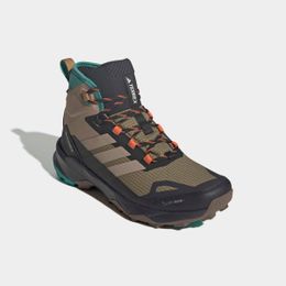 Winterstiefel adidas terrex "TERREX SKYCHASER AX5 MID GORE-TEX CLIMAWARM+", Herren, Gr. 41, cardboard, blanch cargo, pure teal, Synthetik, Textil, Schuhe Winterstiefel, wasserdicht und w&auml;rmend