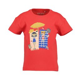 T-Shirt Blue Seven, M&auml;dchen, Gr. 116, rot, Single Jersey, Obermaterial: 100% Baumwolle, bedruckt, unifarben, normal, Rundhals, Shirts T-Shirt