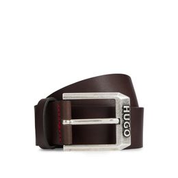 Lederg&uuml;rtel Hugo "Gelio Sz40", Herren, Gr. 11,5, braun (schwarz braun 202), Leder, unifarben, G&uuml;rtel Lederg&uuml;rtel, mit Markenlabel von Hugo