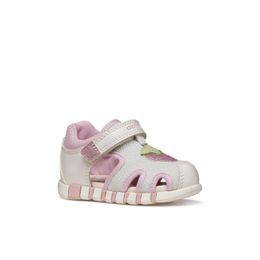 Lauflernschuh Geox "B SANDAL IUPIDOO GIR", Baby, Gr. 23, wei&szlig;, rosa, Lederimitat, Textil, Schuhe Lauflernschuh, Babyschuh mit s&uuml;&szlig;em Aufn&auml;her, Gr&ouml;&szlig;enschablone zum Download